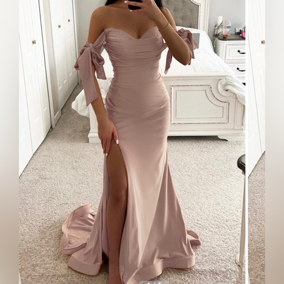 Dresses | Bubble Gum Pink Off The Shoulder Prom Dress Never Worn | Poshmark